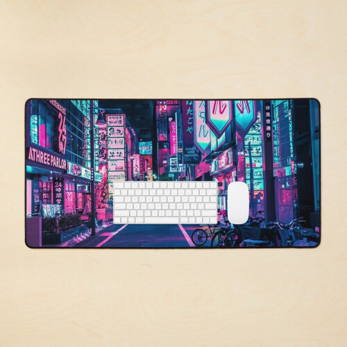 Desk Mat Tokyo - A Neon Wonderland Large Gaming Mouse Pad 35x16 inch on ...