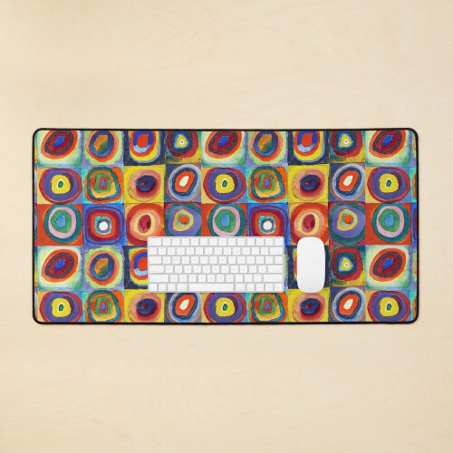 Desk Mat Wassily Kandinsky - Color Study, Squares with Concentric ...