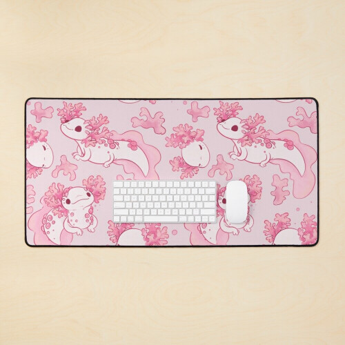 Desk Mat Coral Axolotls Large Gaming Mouse Pad 35x16 inch on OnBuy