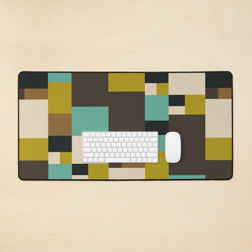 Desk Mat Classic Mid Century Modern Inspired Fabric Textile Design ...