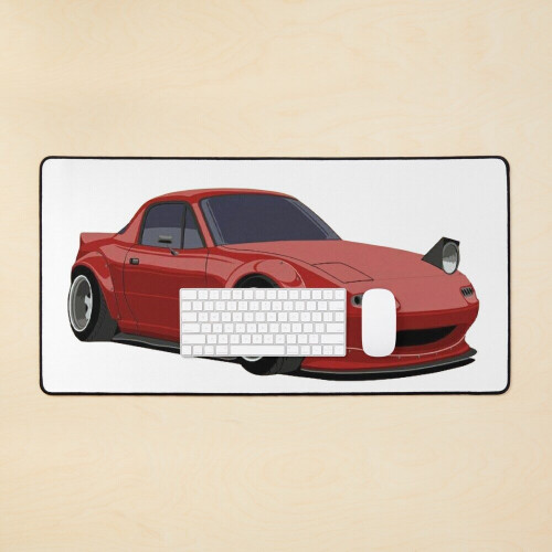 Desk Mat Red Mazda NA Miata Roadster Front Profile Winking Large Gaming ...