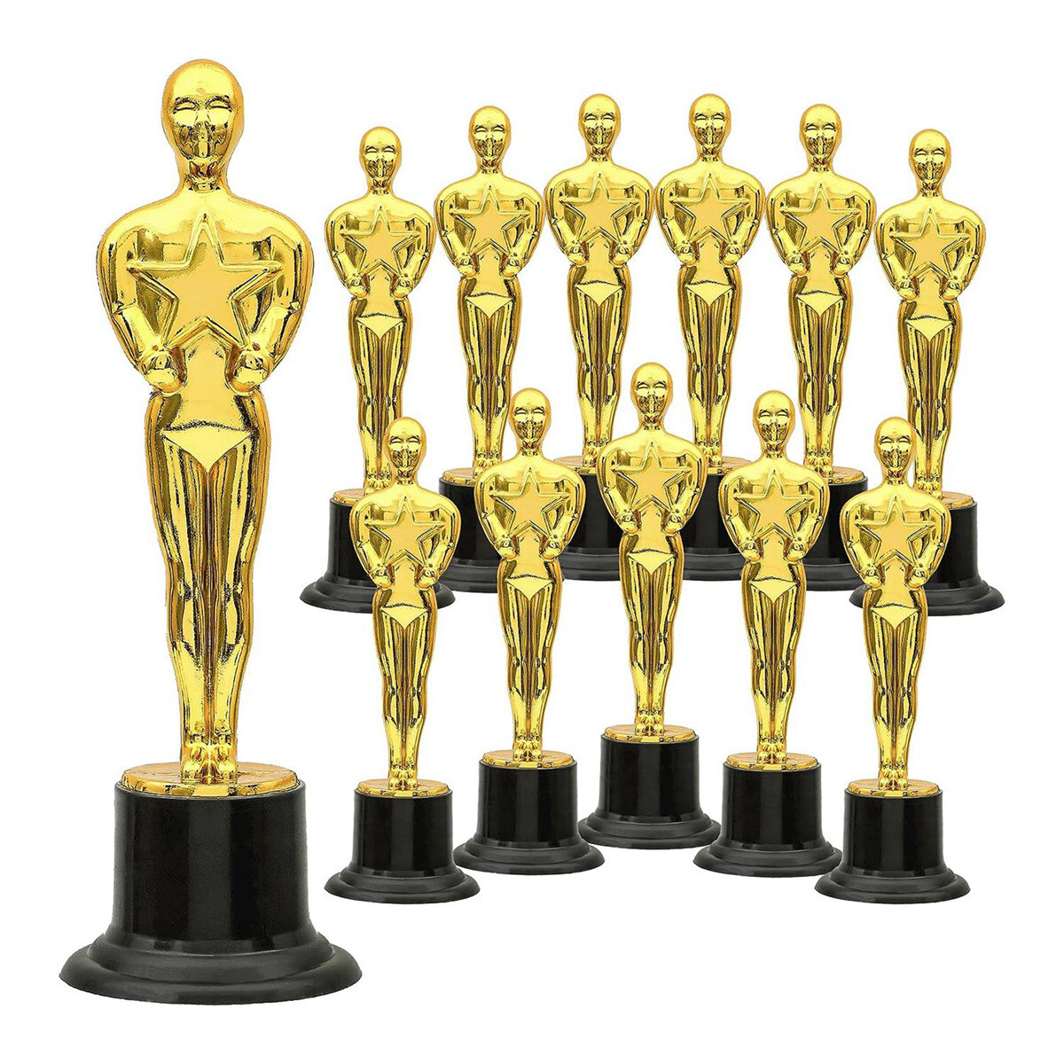12 Pack Plastic Gold Award Trophies for Party Decorations, Party Favors ...