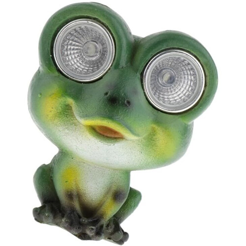 Resin Green Frog Statues with Solar Powered LED Lights Eyes, Animal ...
