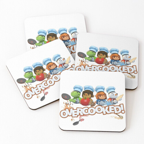 Leather Coasters Overcooked Logo video game Set of 4 / 4 x 4 inch on OnBuy
