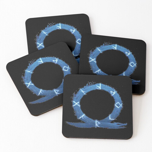 Leather Coasters God Of War Ragnarok HD Logo Set of 4 / 4 x 4 inch on OnBuy