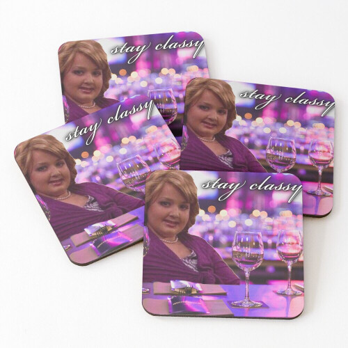 Leather Coasters girl gibby at the bar: stay classy Set of 4 / 4 x 4 ...