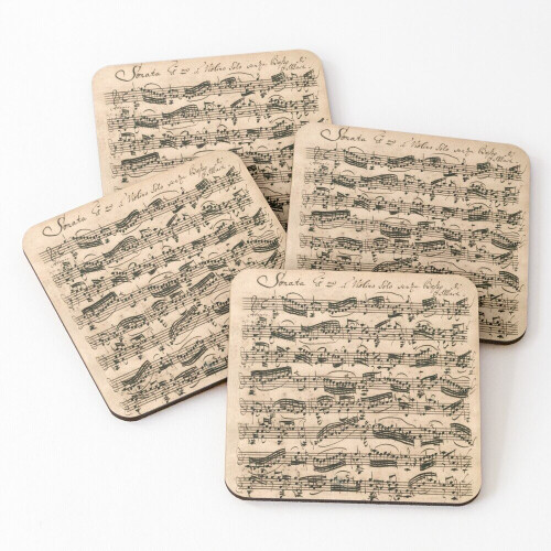 Leather Coasters Bach Original handwritten score by Johann Sebastian ...