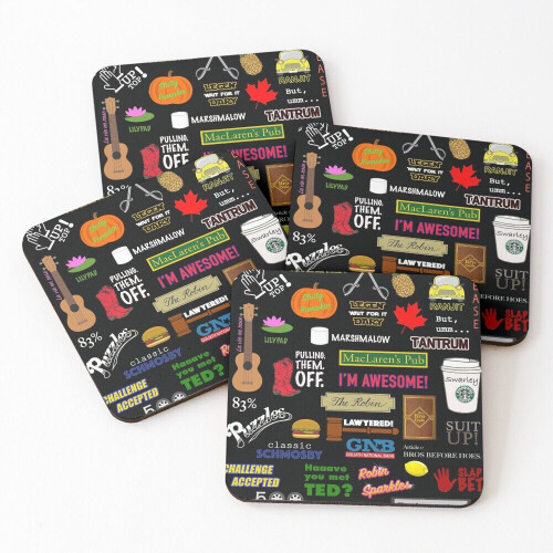 Leather Coasters How I Met Your Mother HIMYM TV Show Collage Set of 4 / ...