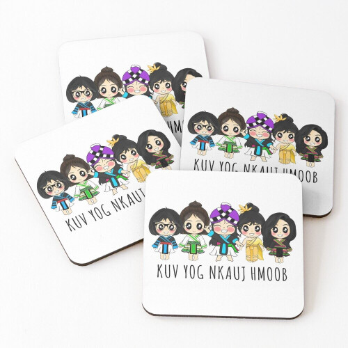 Leather Coasters Hmong Girls Set of 4 / 4 x 4 inch on OnBuy