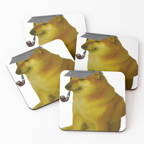 Leather Coasters Sherlock Cheems Set of 4 / 4 x 4 inch on OnBuy