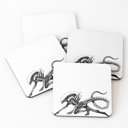 Leather Coasters Xenomorph Alien Movie Set of 4 / 4 x 4 inch on OnBuy