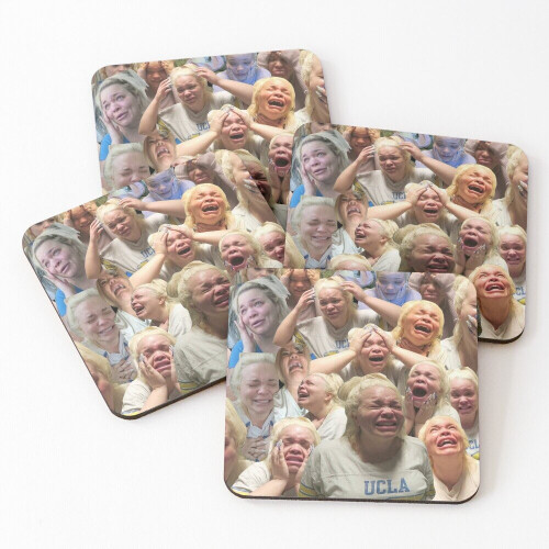 Leather Coasters Trisha Paytas Crying Set of 4 / 4 x 4 inch on OnBuy