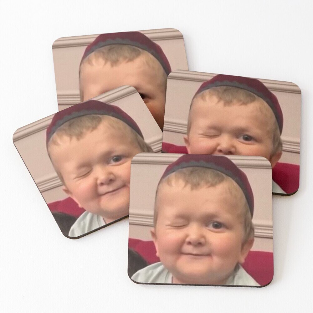 Leather Coasters Hasbulla - Hasbulla Hasbullah smile Set of 4 / 4 x 4 ...