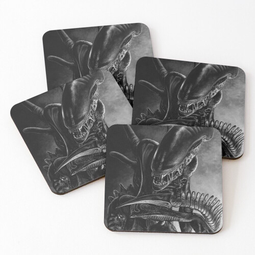 Leather Coasters Xenomorph Set of 4 / 4 x 4 inch on OnBuy