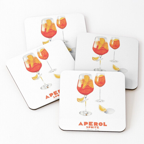 Leather Coasters Aperol Spritz Set of 4 / 4 x 4 inch on OnBuy