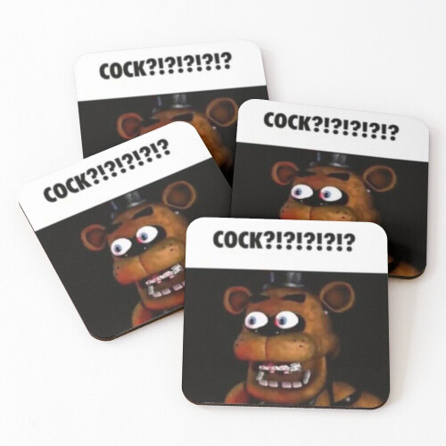Leather Coasters fnaf freddy COCK?!?!?!?!? meme Set of 4 / 4 x 4 inch ...