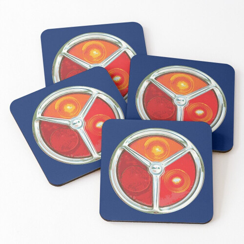 Leather Coasters A 60s classic Cortina Mk1 rear pye lights! Set of 4 / ...