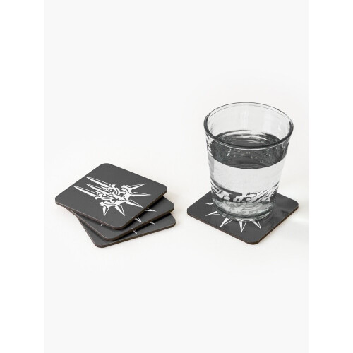 Leather Coasters NieR Automata - Yorha Symbol (white) Set of 4 / 4 x 4 ...