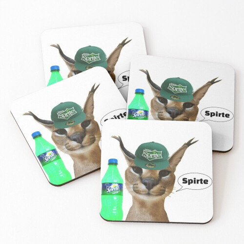 Leather Coasters Big Floppa Cat Meme Spirte Zabloing Caracal (Fanter ...