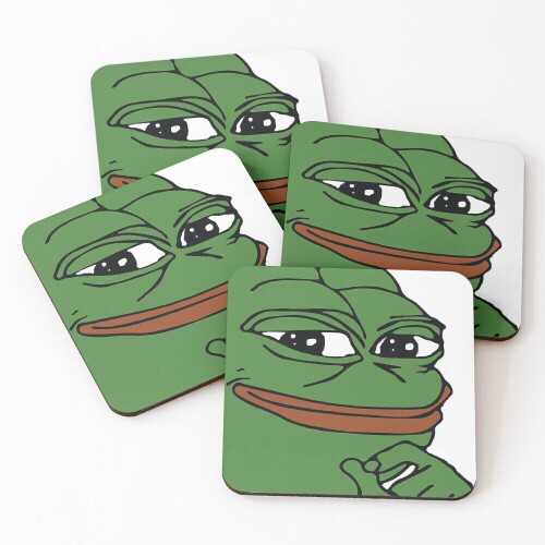 Leather Coasters Pepe The Frog Set of 4 / 4 x 4 inch on OnBuy