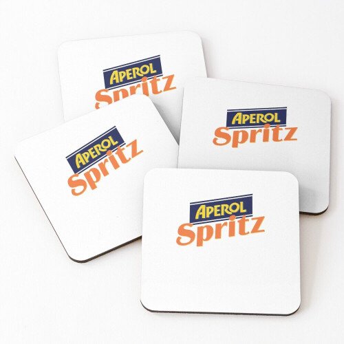 Leather Coasters Aperol Spritz Set of 4 / 4 x 4 inch on OnBuy