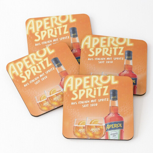 Leather Coasters Aperol Spritz 1919 Poster Set of 4 / 4 x 4 inch on OnBuy