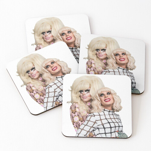 Leather Coasters Trixya Titanic - Trixie and Katya Set of 4 / 4 x 4 ...