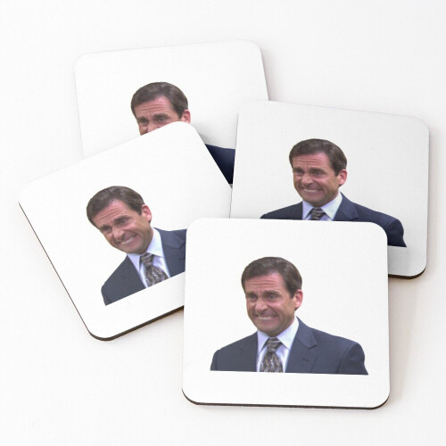 Leather Coasters Michael Scott Funny Face - The Office Set of 4 / 4 x 4 inch on OnBuy