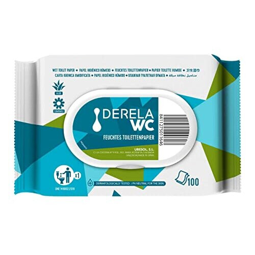Derela WC Flushable Toilet Paper Wet Wipes - Dermatologically Tested ...