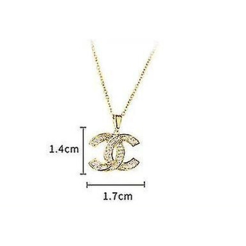 (Gold) Cc Pendant Necklace High-end Temperament Pendant Necklace Simple ...