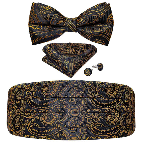 (YF-3001) Men's Cummerbunds Silk Paisley Red Tuxedo Cummerbunds Bow Tie ...