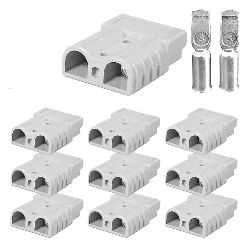10pcs For Anderson Style Plug Connectors Dc 50a 12-24v 6awg Double Pole ...