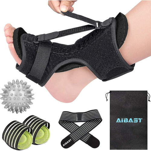 New Upgraded Black Night Splint For Plantar Fascitis, Aibast Adjustable ...