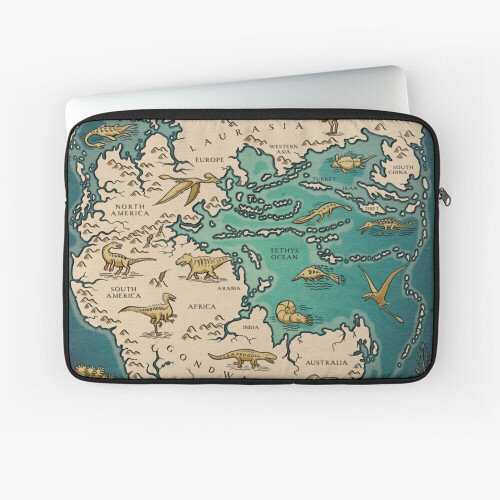 Laptop Sleeve map of the supercontinent Pangaea 10 12 13 15 17 Inch Case Notebook Tablet ...