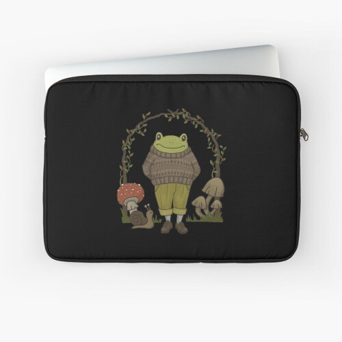 Laptop Sleeve Goblincore Toad in Hipster Costume - Dark Academia ...