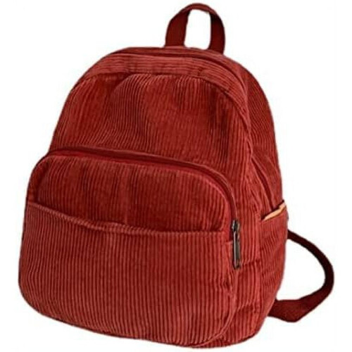 (Red) Mini Backpack Purse for Women Small Size Corduroy Aesthetic ...