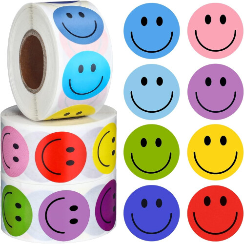 1500 Pieces Happy Smile Face Decal Small Face Decal Mini Motivational ...