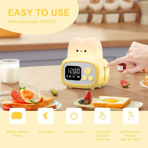 Small Timer Clock Toaster Lamp, Cute Night Light with Time Management ...