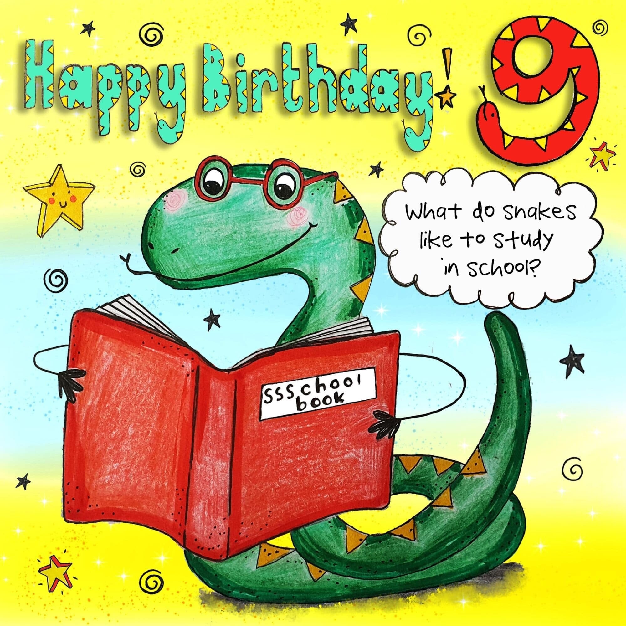 Twizler 9th Birthday Card - Funny Joke Childrens Birthday Card - Age 9 ...