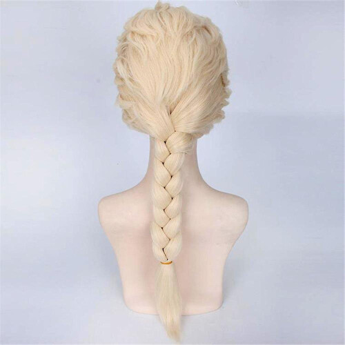 Frozen Elsa Cosplay Wig Women Long Braided Wig Halloween Carnival Party ...