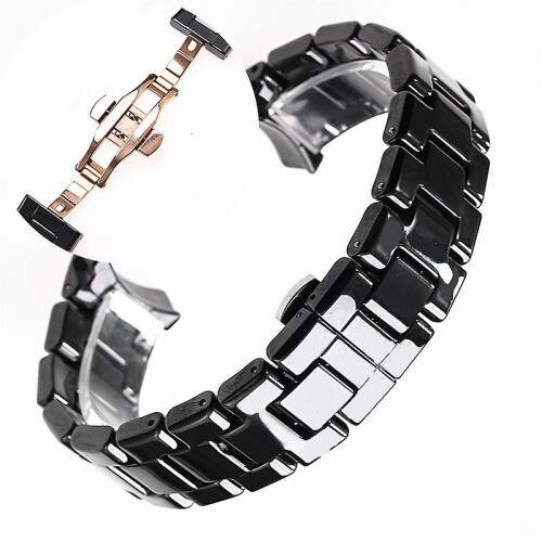 (18mm, Black rose gold) 18mm 22mm Ceramic Strap For Armani Watch Ar1400 ...