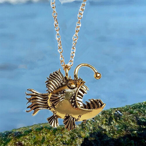 unique Angler Fish Necklace Large Angler Fish Scary Lantern Fish ...