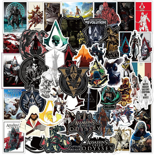 50pcs Assassins Creed Stickers Cool Classic Game Stickers Computer ...