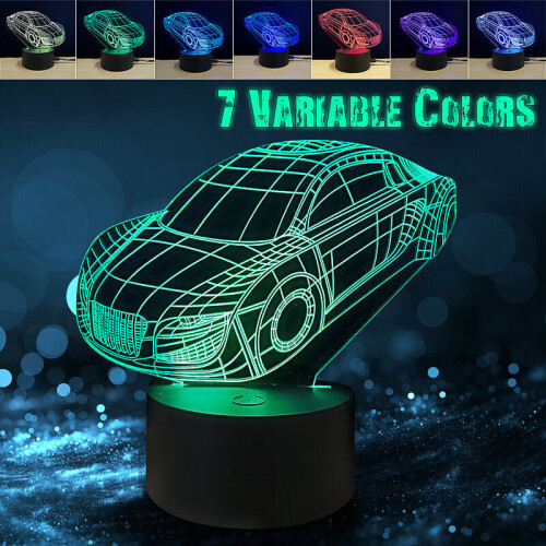USB Touch Sensor Racing Car Desk Lamp Colorful LED Bedside Table Light ...