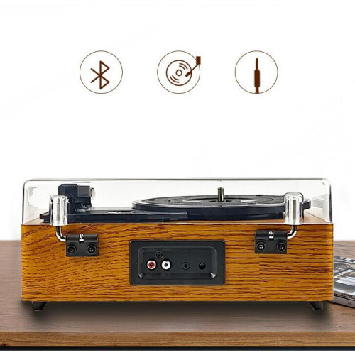 Wooden simple retro gramophone, wireless bluetooth vinyl record player ...