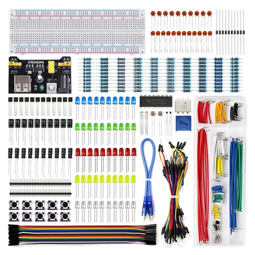Aoqdqdqd Electronic Component Fun Kit with Power Module, 830 Junction ...