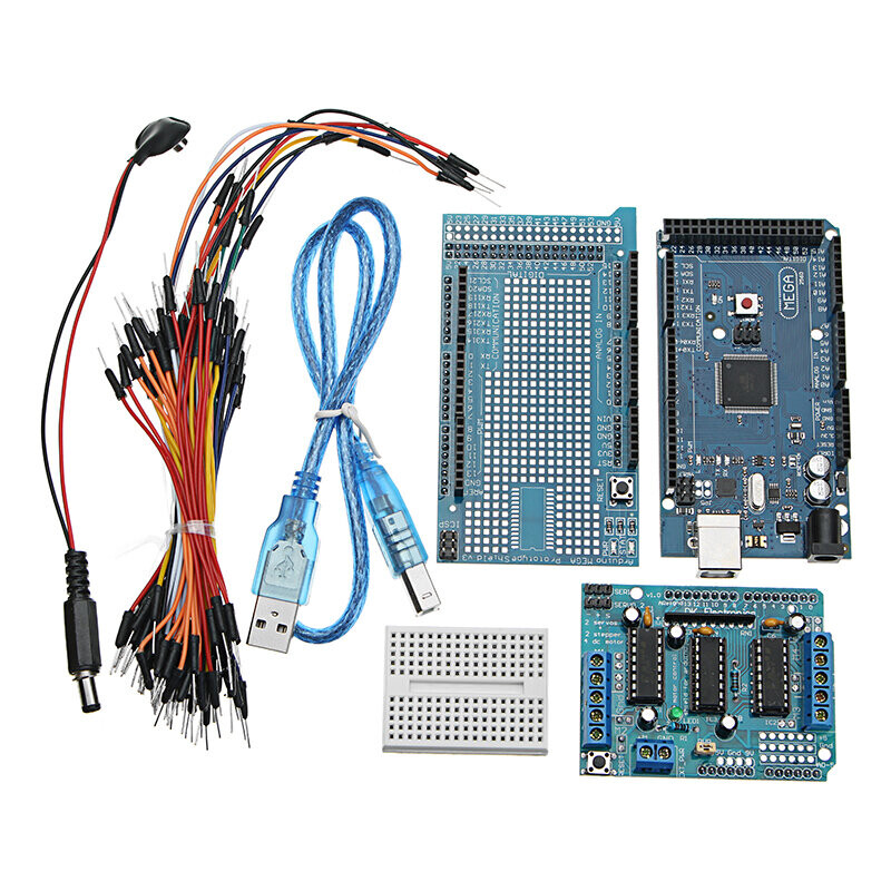 MEGA 2560 R3 Microcontroller With Prototype Board + L293D Motor Driver ...