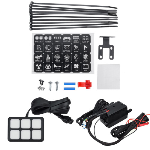 Waterproof 6 Gang Switch Panel LED Work Light Bar Electronic Relay ...