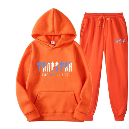 (L, orange) Essentials Jogging Suit Mens Tracksuit Set Hoodie Top ...