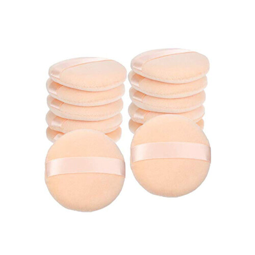12 Pieces Cotton Powder Puffs Round Makeup Puffs Pads with Strap ...